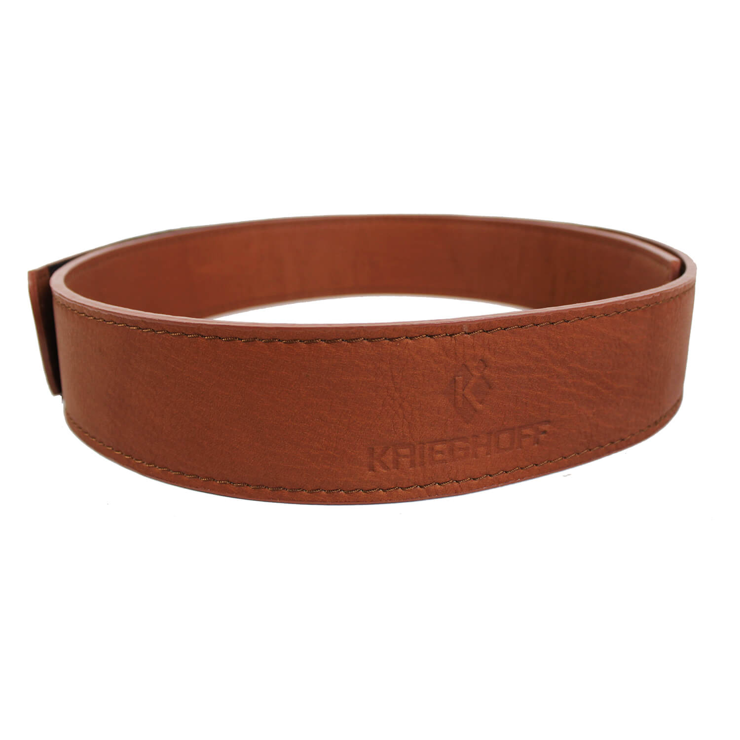 Leather Buckle-less Belt by Wild Hare, Light Brown, 3 Sizes | Krieghoff