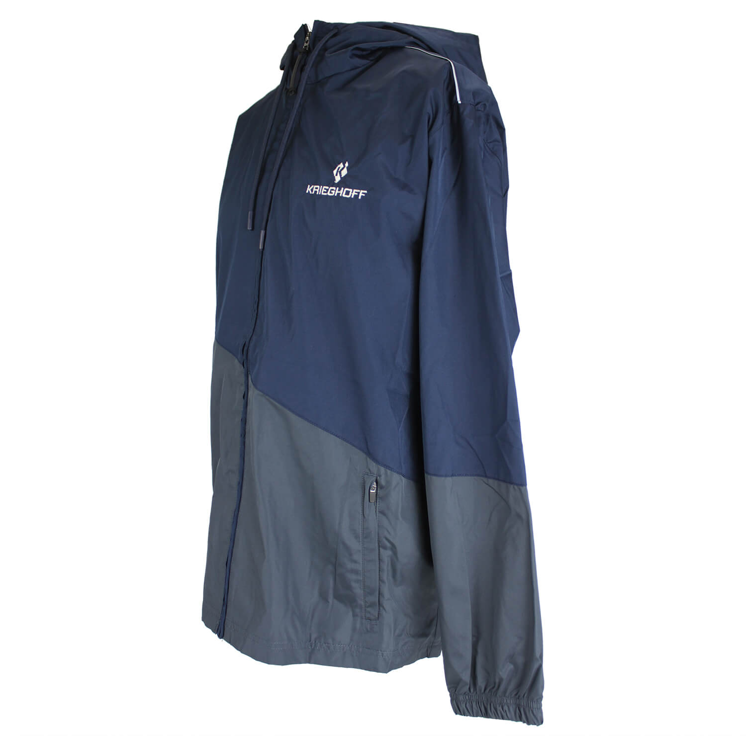 Krieghoff Lightweight Full Zip Windbreaker, Navy/Grey | Krieghoff